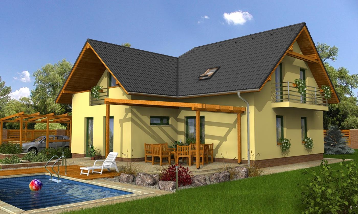PREMIER 188 - L-shaped multi-storey house with gable roofs.